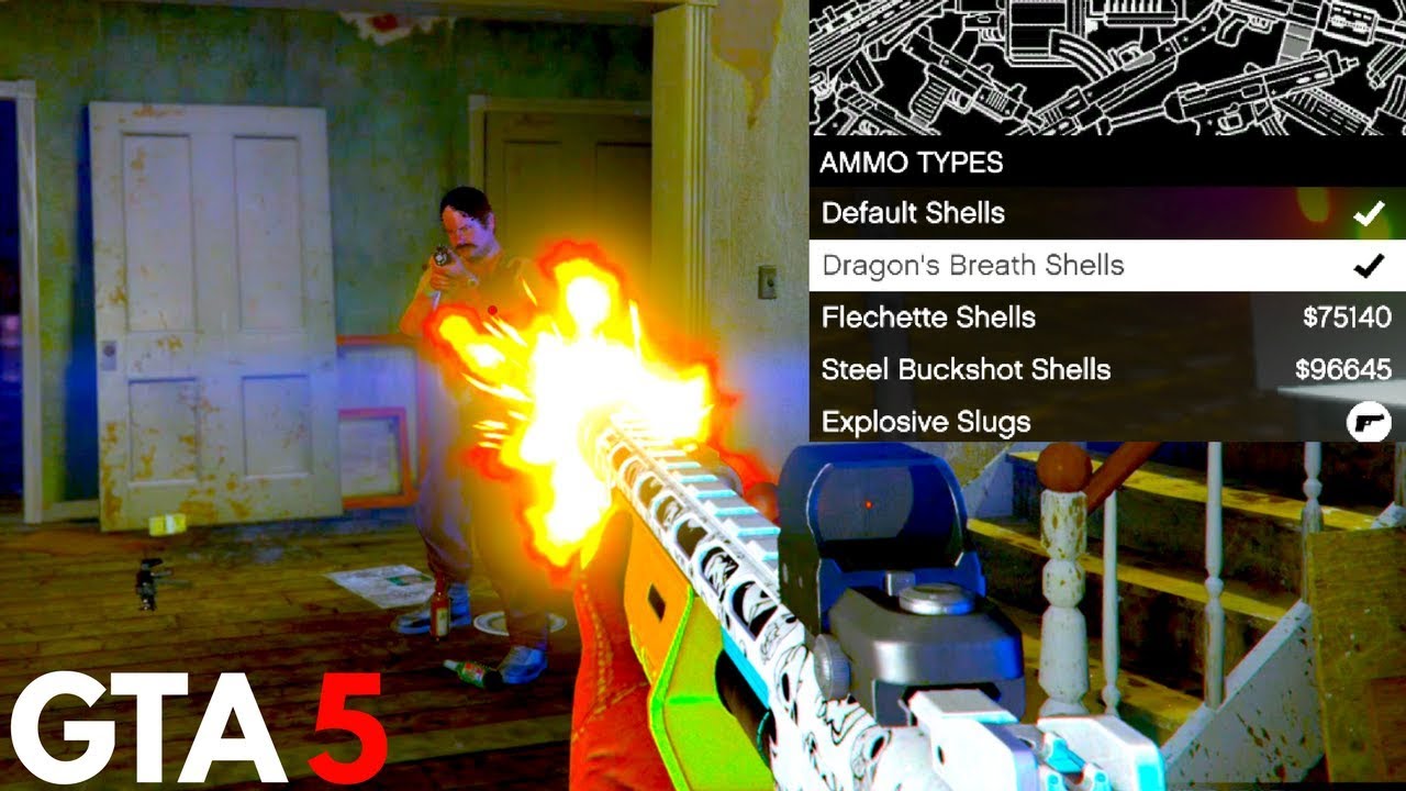 Explosive Slugs Ammo VS Dragons Breath Shells Pump Shotgun MK 2 GTA V ...