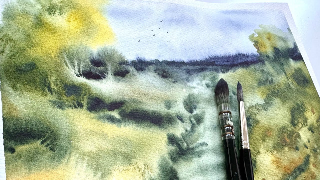 Spontaneous Watercolor Painting Loose Abstract Watercolor Landscape ...