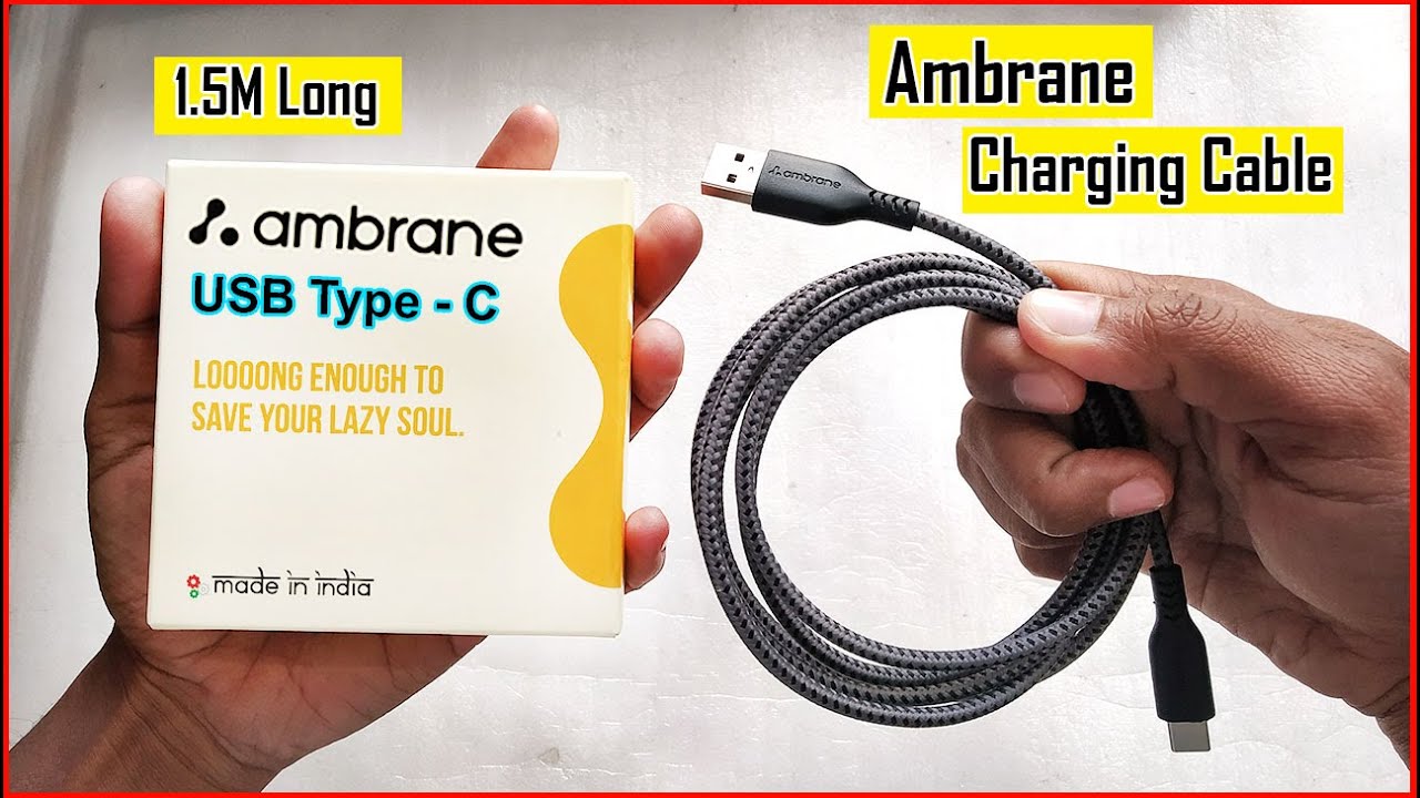 Ambrane 1.5m Long USB Type C charging Cable Review. - YouTube