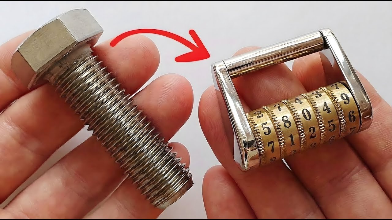 I Turn a Simple Bolt Into a Working Combination Lock - YouTube