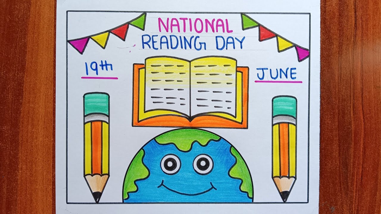 Reading Day Poster Drawing / Vayana Dinam Drawing / Vayana Dinam Poster ...