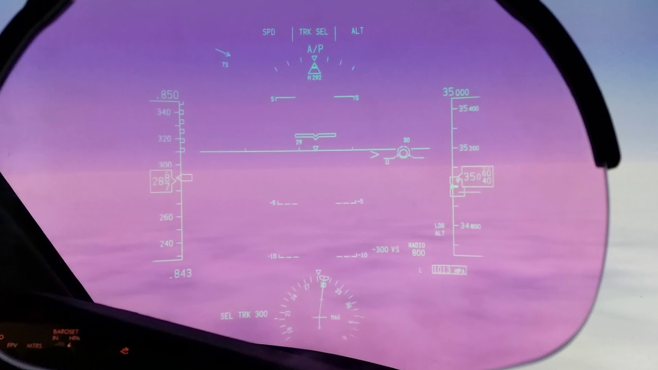 B787 HUD close up in level flight - YouTube