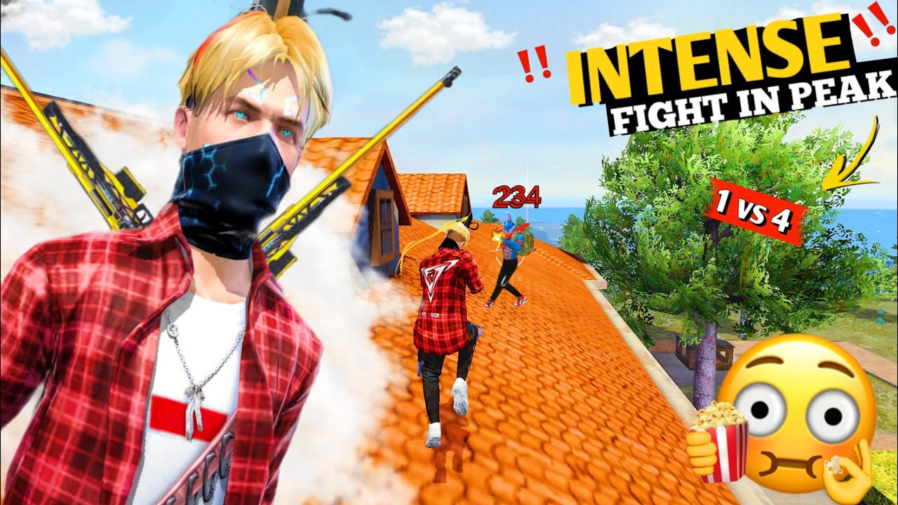 INTENSE FIGHT IN PEAK 🤯 Solo vs Squad Full Gameplay 💯 | free fire 🎮 ...