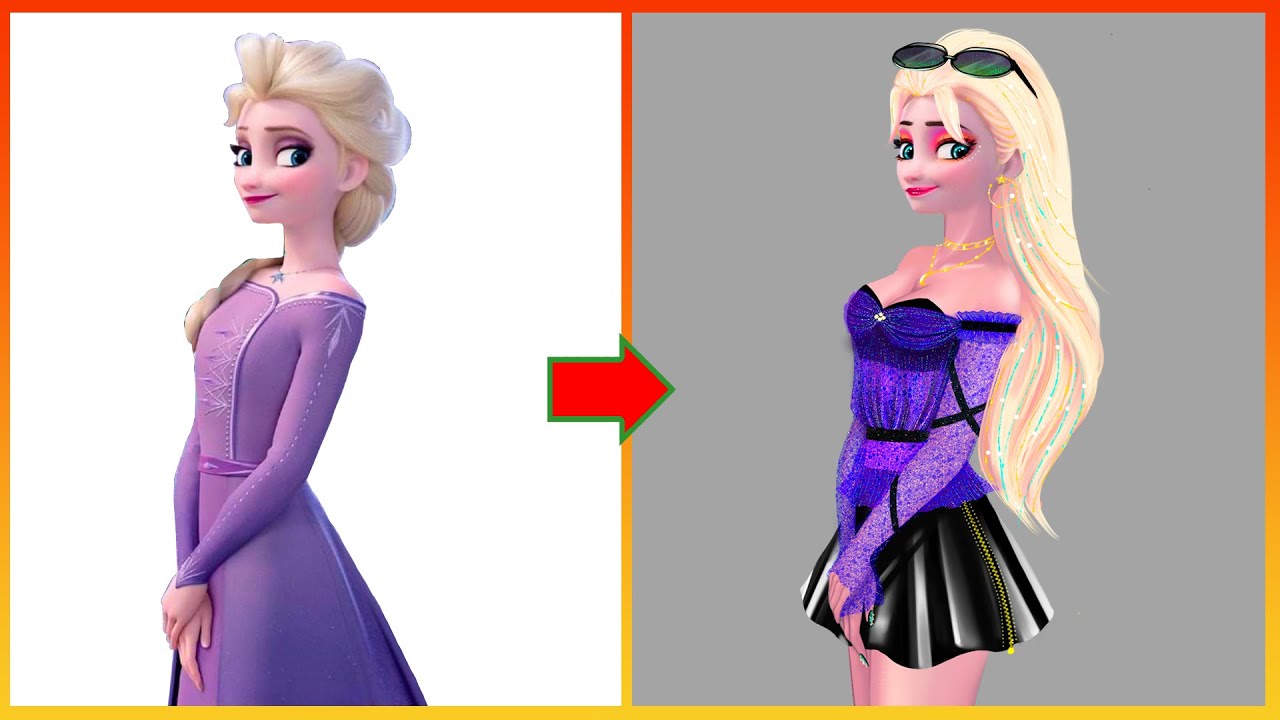 Frozen: Elsa Glow Up - Disney Princesses Transformation - YouTube