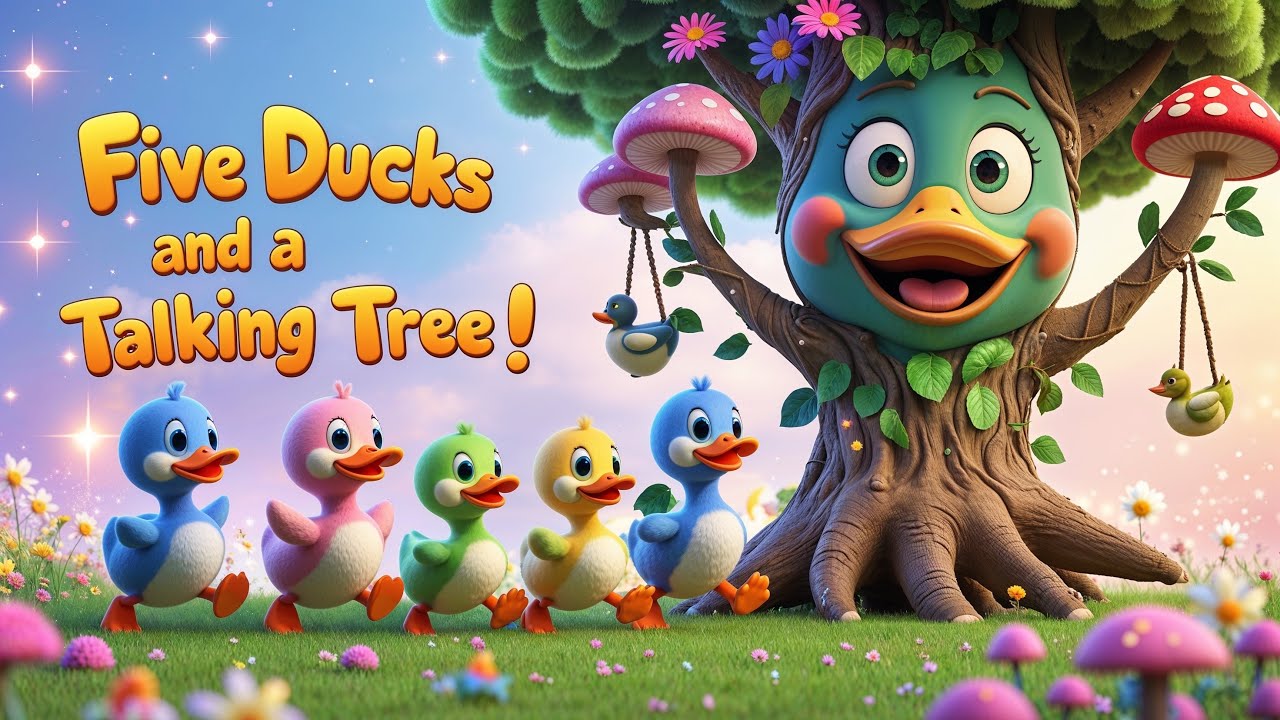 Five Ducks With a Talking Tree Kids Songs | Fun With Five Ducks!& Talking Tree | Nursery Rhymes ...