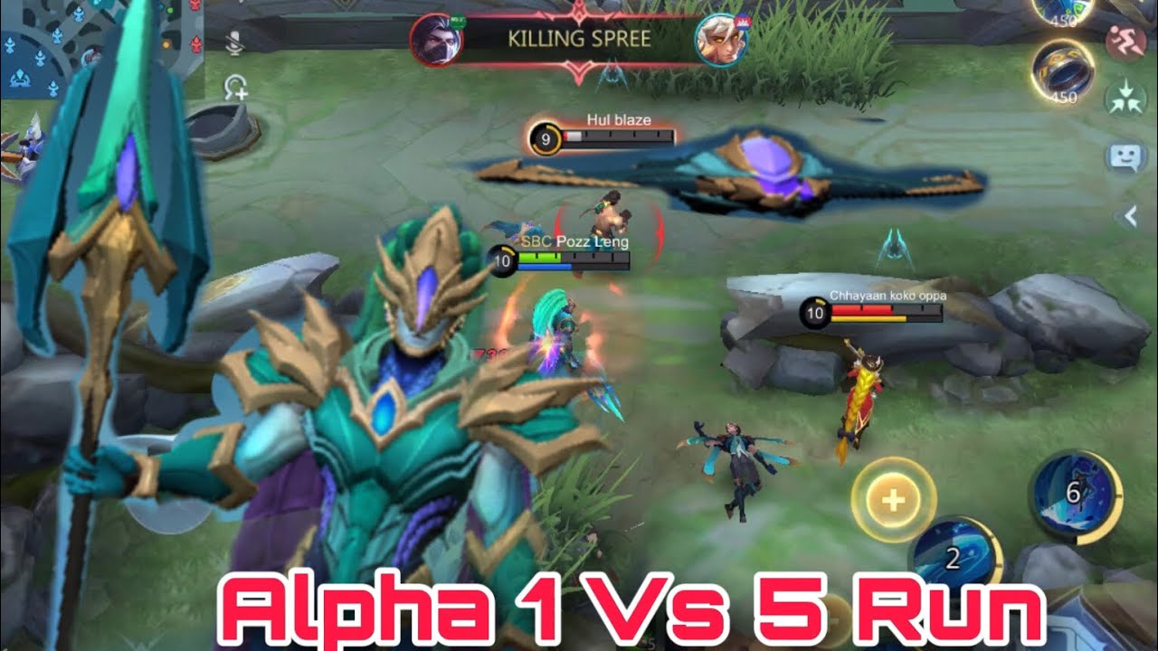 MOBILE LEGEND Alpha 1 VS 5 ឈឺកប់សេរី🫣 - YouTube