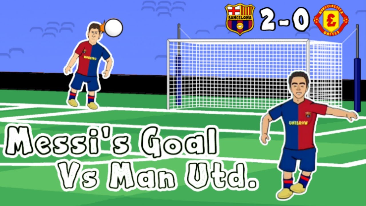 ⚽️Messi's goal Vs Manchester United animated in 442oons version⚽️ Ft ...