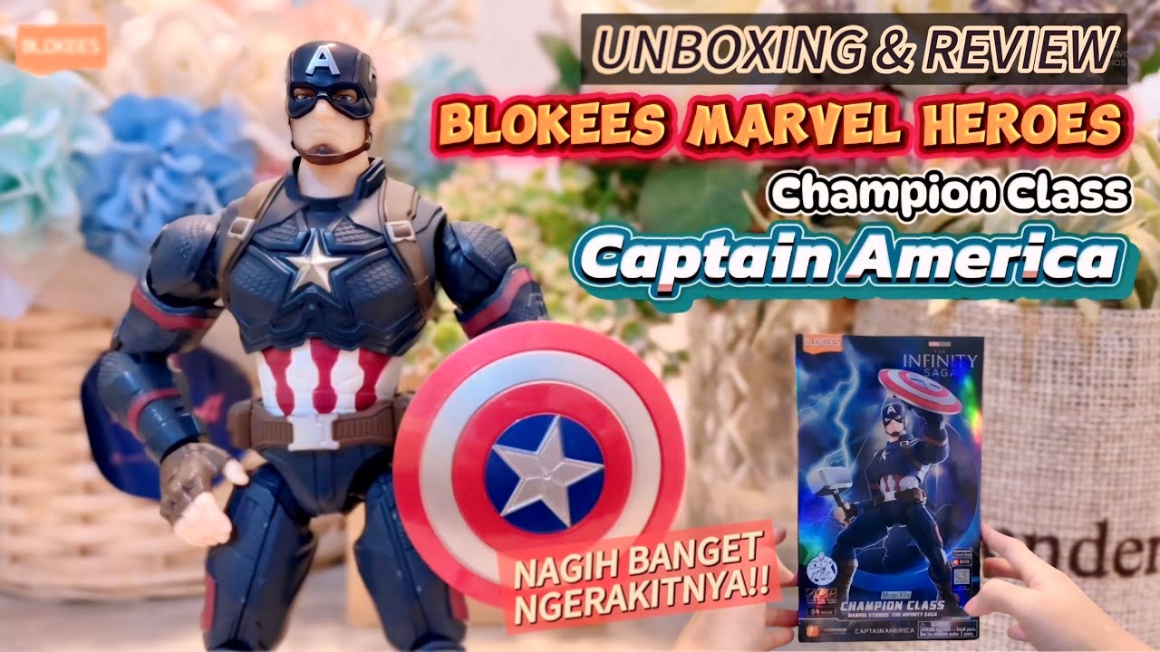 UNBOXING & REVIEW BLOKEES MARVEL HEROES CHAMPION CLASS CAPTAIN AMERICA #blokees @Blokees - YouTube