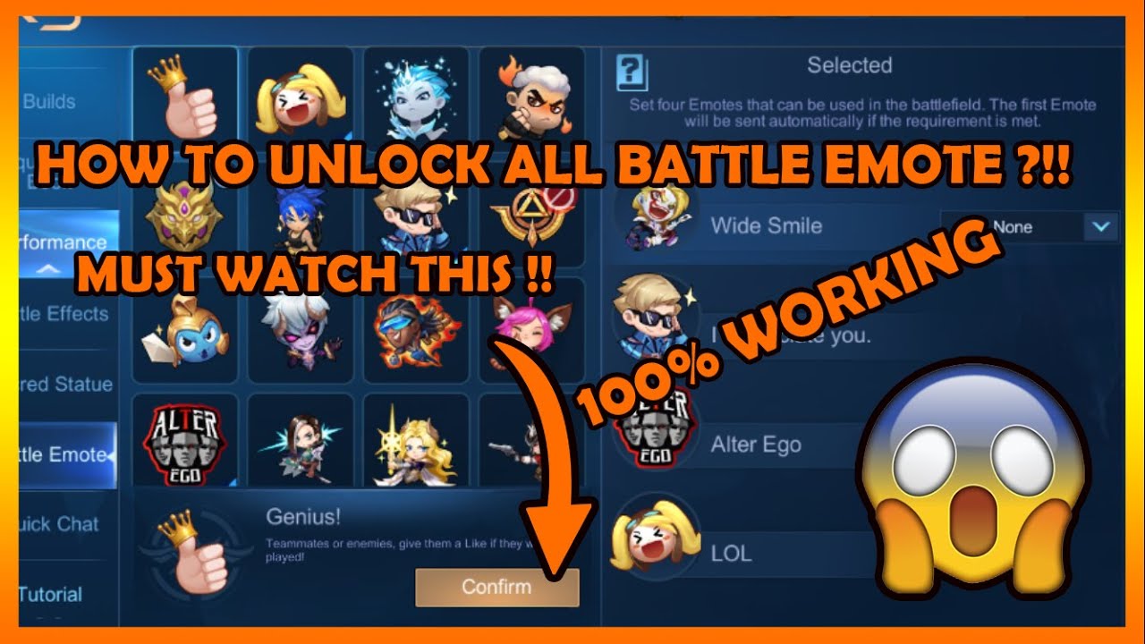 100%WORKING/HOW TO UNLOCK🔥 ALL BATTLE EMOTE ?!! IN MOBILE LEGEND BANG ...