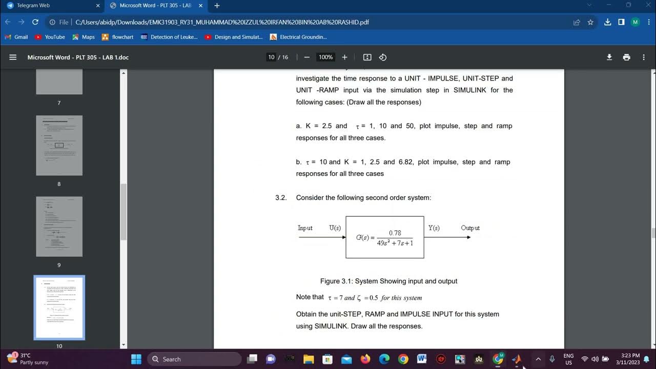 Lab Module 1 || Introducing to SIMULINK [EMK31103] - YouTube