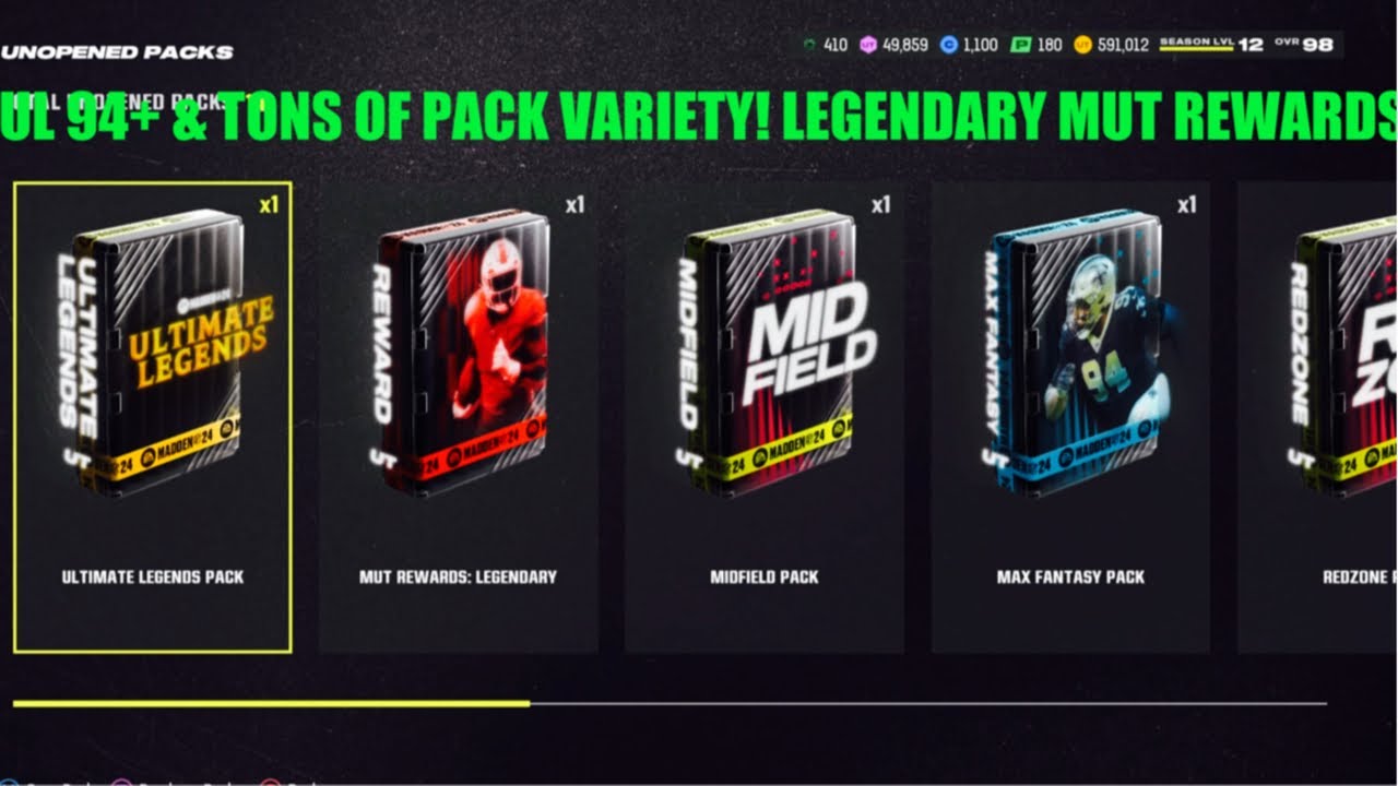 LEGENDARY MUT REWADS & 94+ UL! PACK VARIETY, Madden 24 Ultimate Team ...