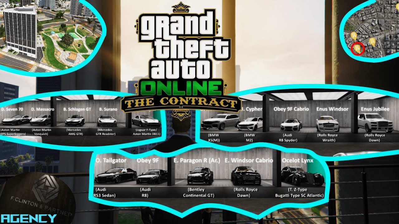 Agency Garage Tour | GTA 5 Online | The Contract | DaSh - YouTube