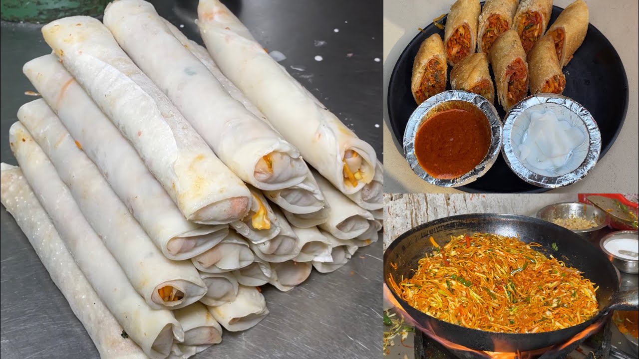 Spring rolls || itne sare spring rolls bante hai wo bhi ek sath😱 ...