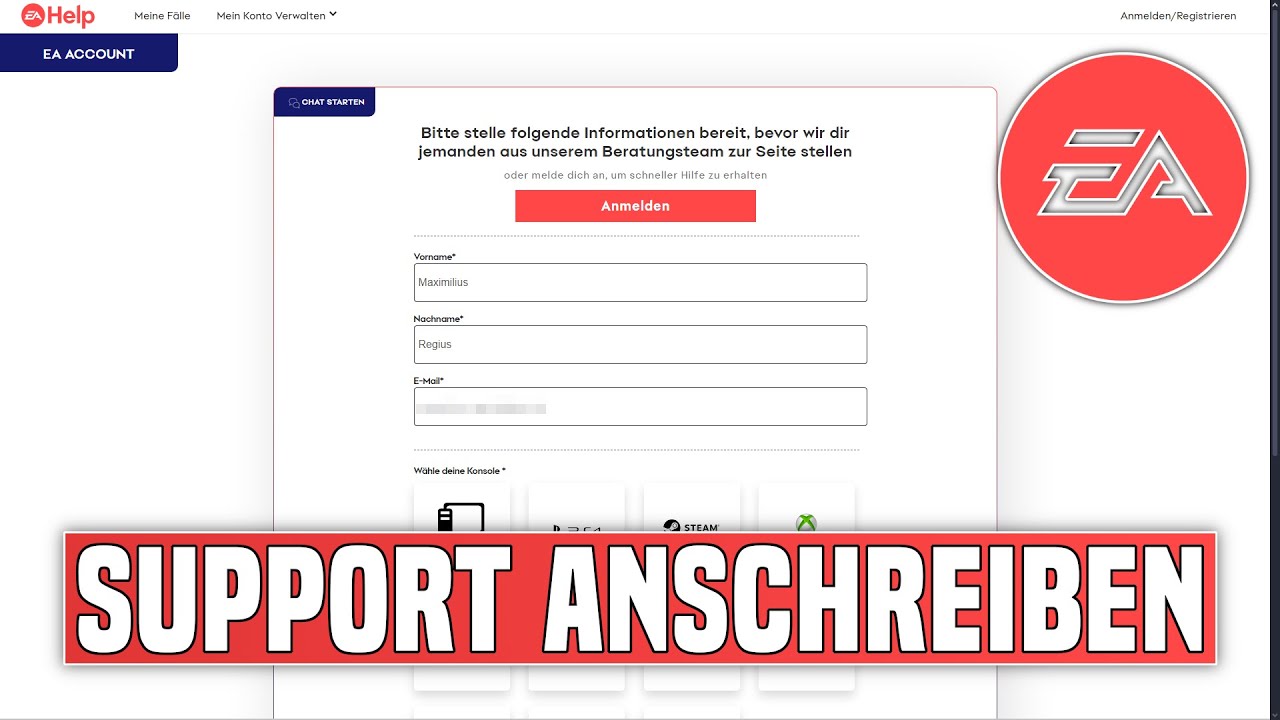 EA Support anschreiben (mit & ohne Konto) | EA Support Live Chat - YouTube