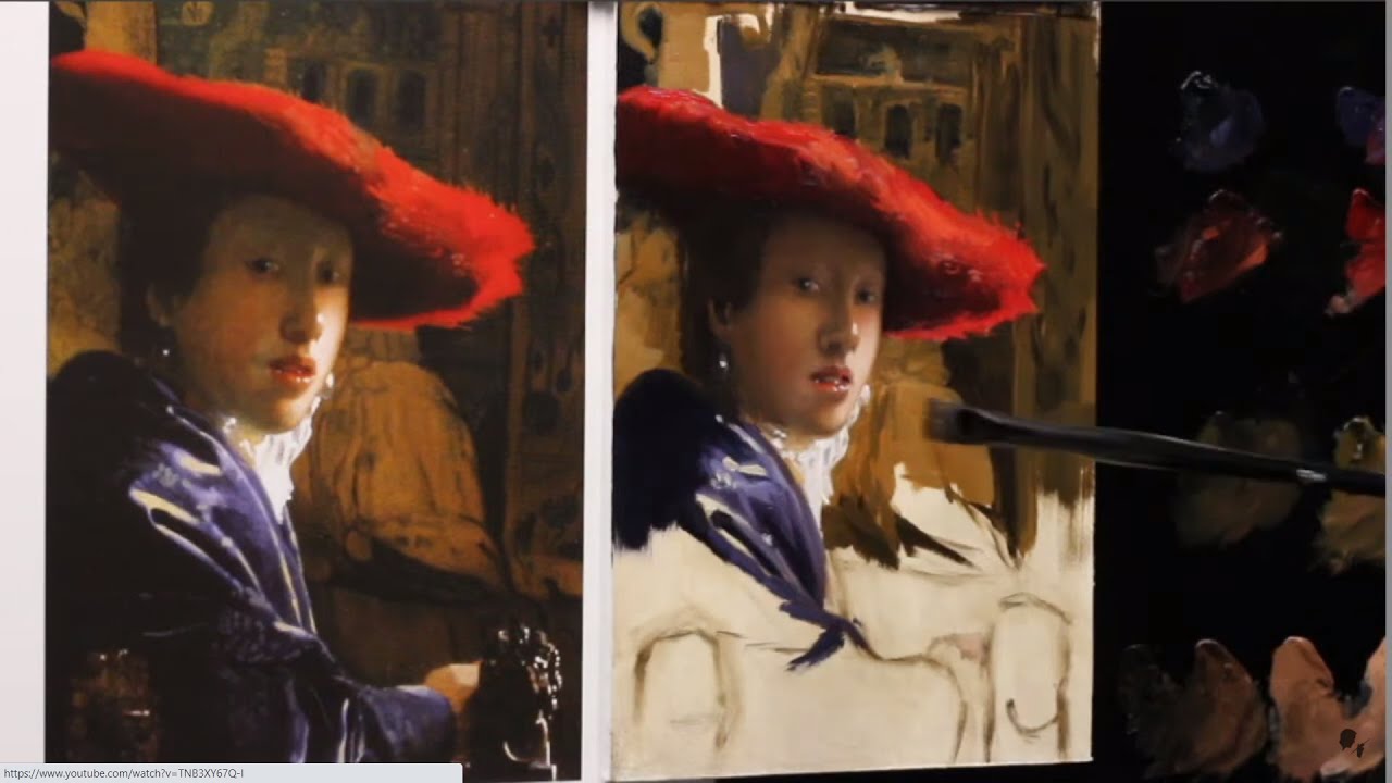Painting a Master Copy of Vermeer's Lady with the Red Hat in a 12HR ...