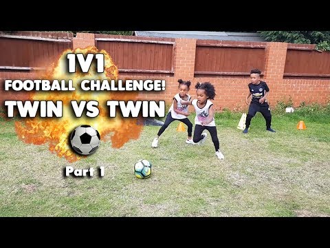 EPIC Twin Vs Twin 1v1 Kids Garden Football Challenge!! - YouTube