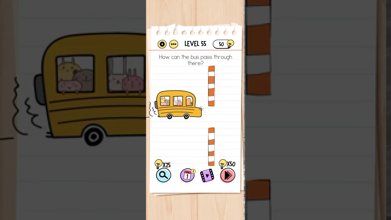 Brain Test Level 55 : how can the bus pass through there - YouTube