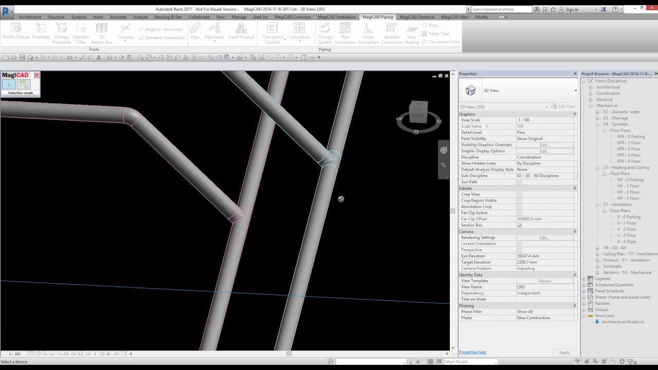 MagiCAD for REVİT Pipe Connection Features - YouTube