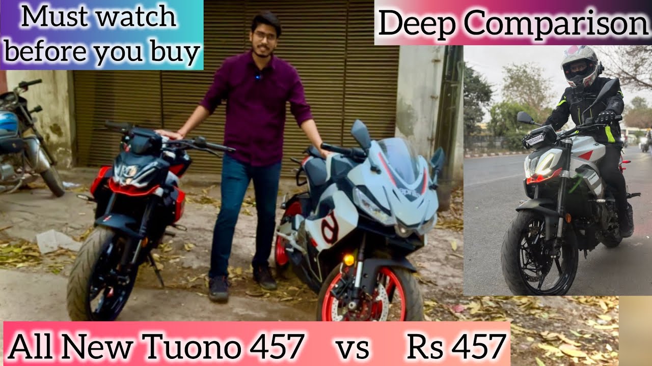 Brand new aprilia tuono 457 vs RS 457 || comparison || naked sports ...