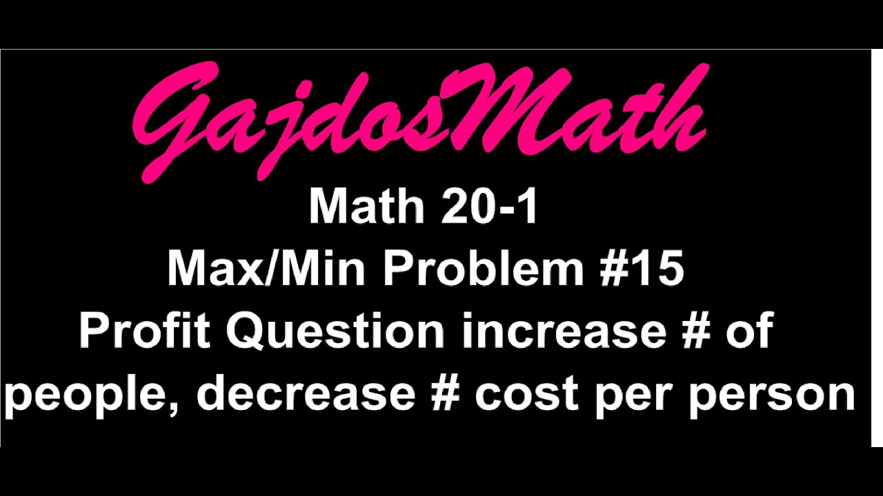 Max/Min Word Problem #15 solved by completing the square - YouTube