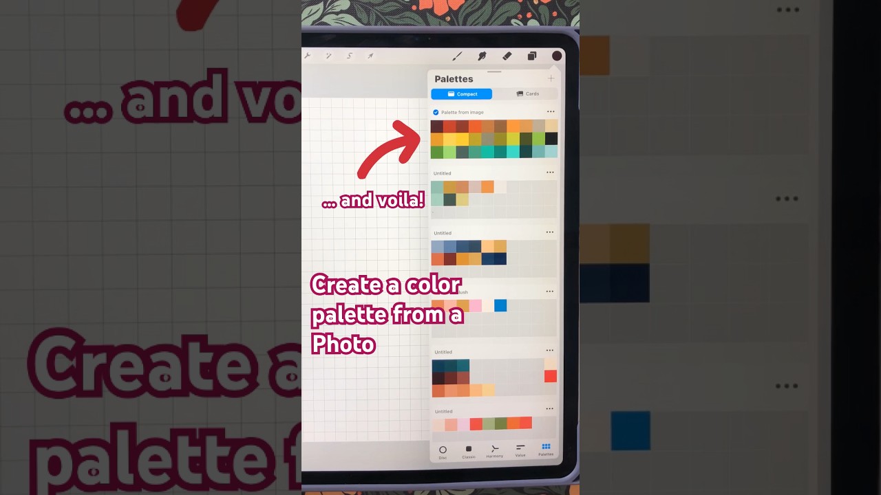 How to create a new color palette from a photo in Procreate! #shorts #procreate # ...