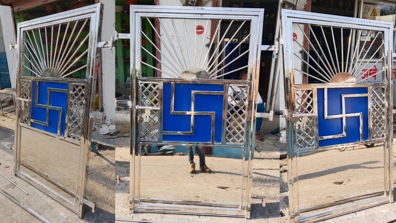 4x6 main gate design || steel gate design || stainless steel gate || ss ...