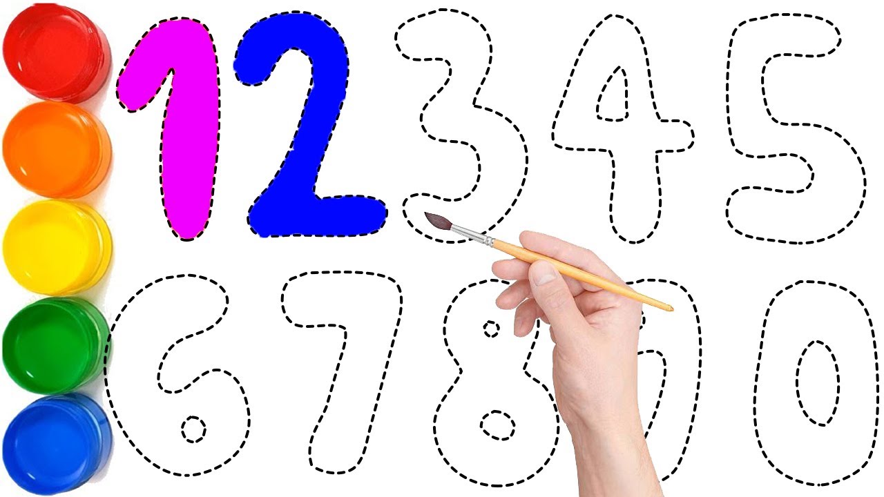 Let's Draw & Paint Numbers! Easy 1234567890 Tutorial for Kids | KS ART ...