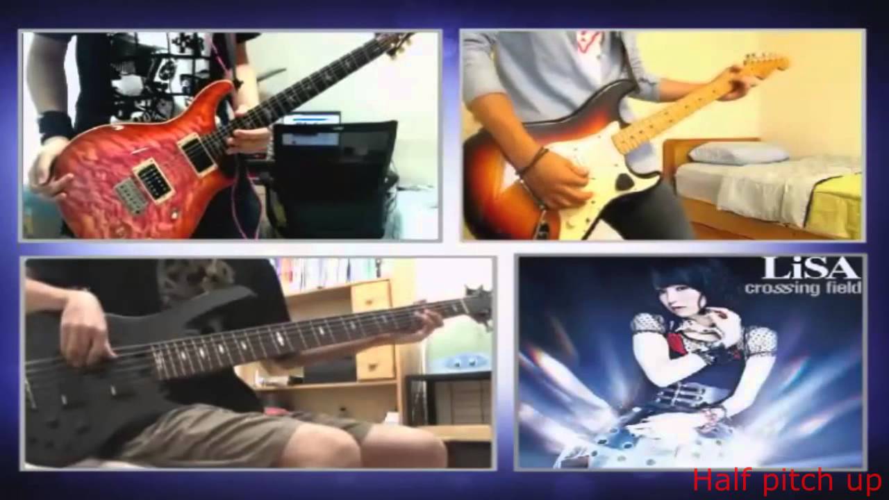 LiSA - Crossing Field (Guitar&Bass Cover) - YouTube