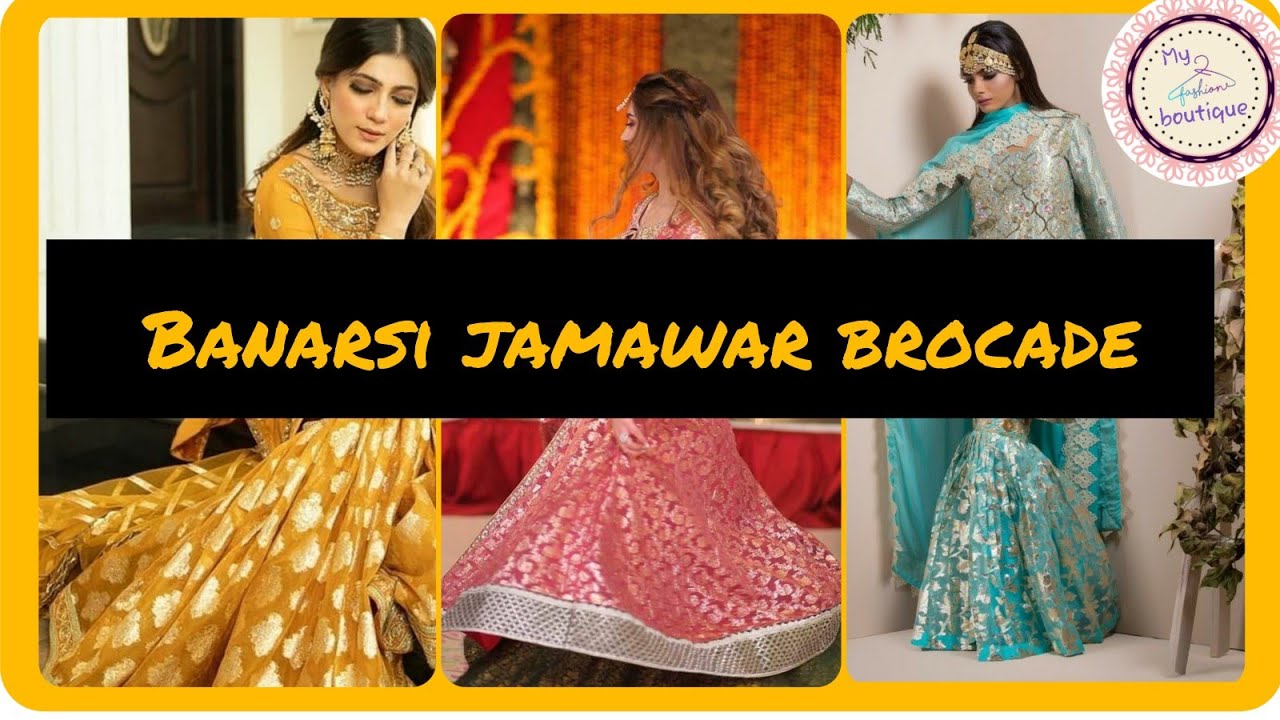 BANARSI JAMAWAR DRESSES | PRINTED BROCADE | PAKISTANI BANARSI JAMAWAR ...
