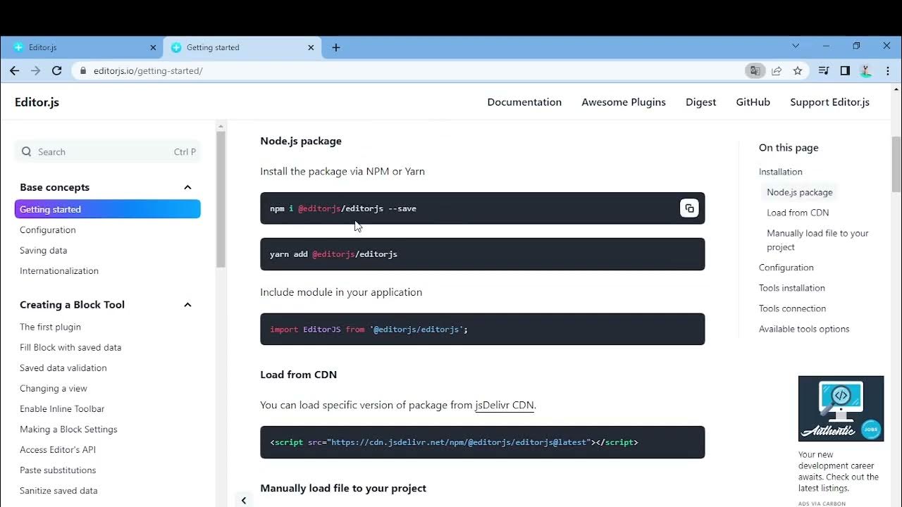 Editorjs Plugin para integrar un editor al estilo de Notion | soyprogramador.liz.mz - YouTube