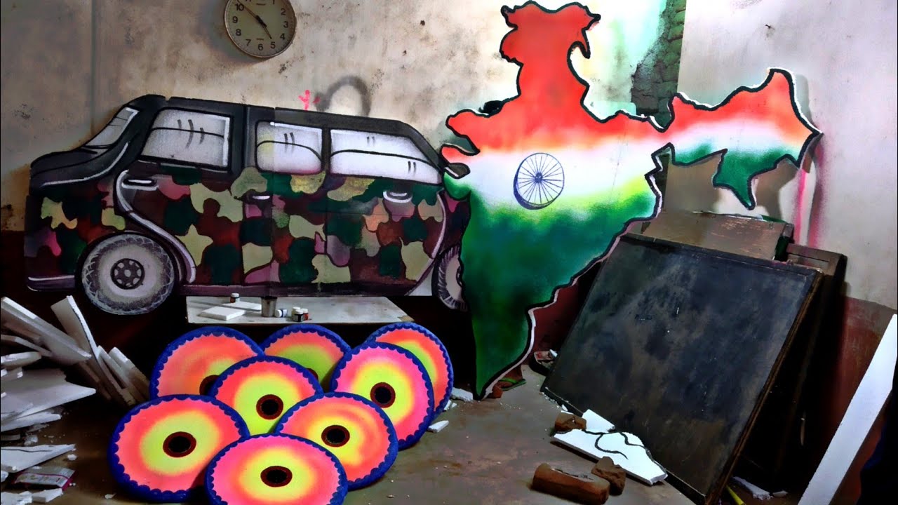 How to Use Thermocol / Thermocol Craft / Thermocol Painting Designs ...