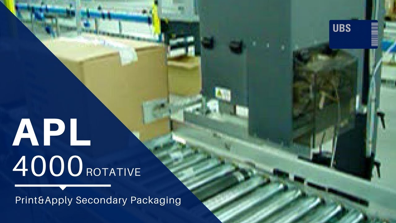 APL 4000 ROTATIVE | Labeling front or rear side of boxes | UBS - YouTube