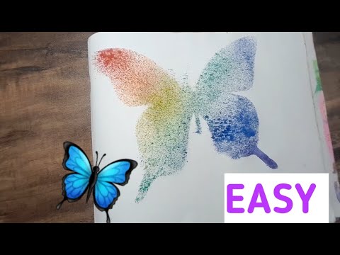 Spray Painting Drawing Butterfly || How To Draw A Butterfly By Spray ...