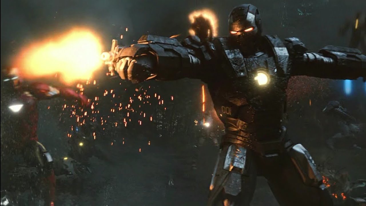 Iron Man & War Machine vs Hammer Drones | 60FPS | Iron Man 2 (2010 ...