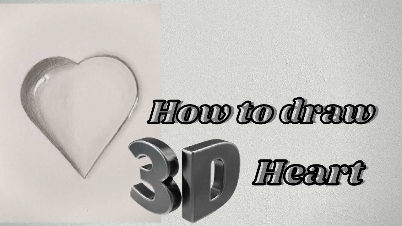 How to draw 3D Heart Water Drop Illusion - YouTube