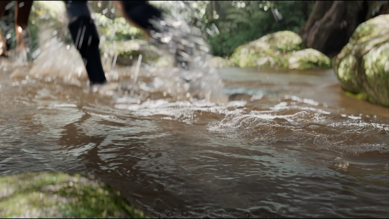 Houdini project: running through a pond - YouTube