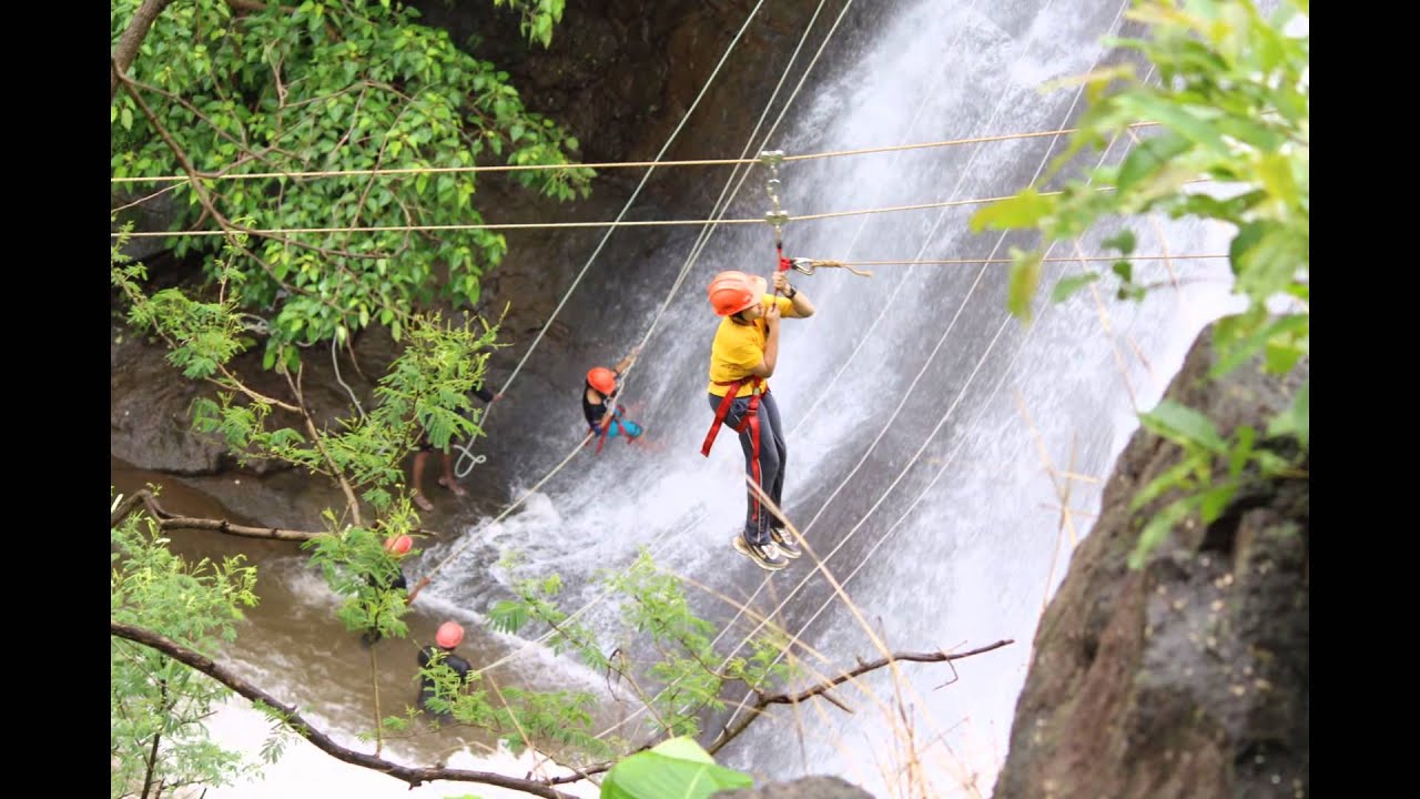 Waterfall Rappelling & Flying Fox at Bekare Waterfall Bhivpuri - YouTube