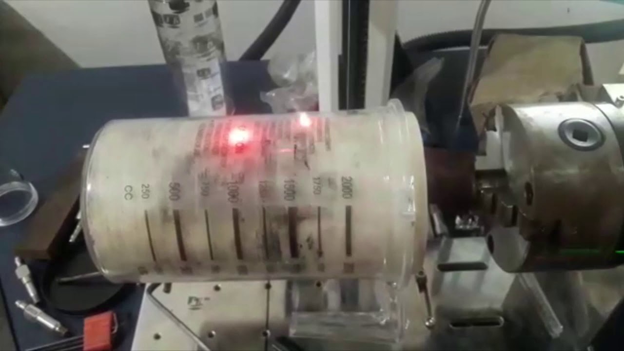 Black Marking on Plastic Beaker by Laser Marking Machine - YouTube