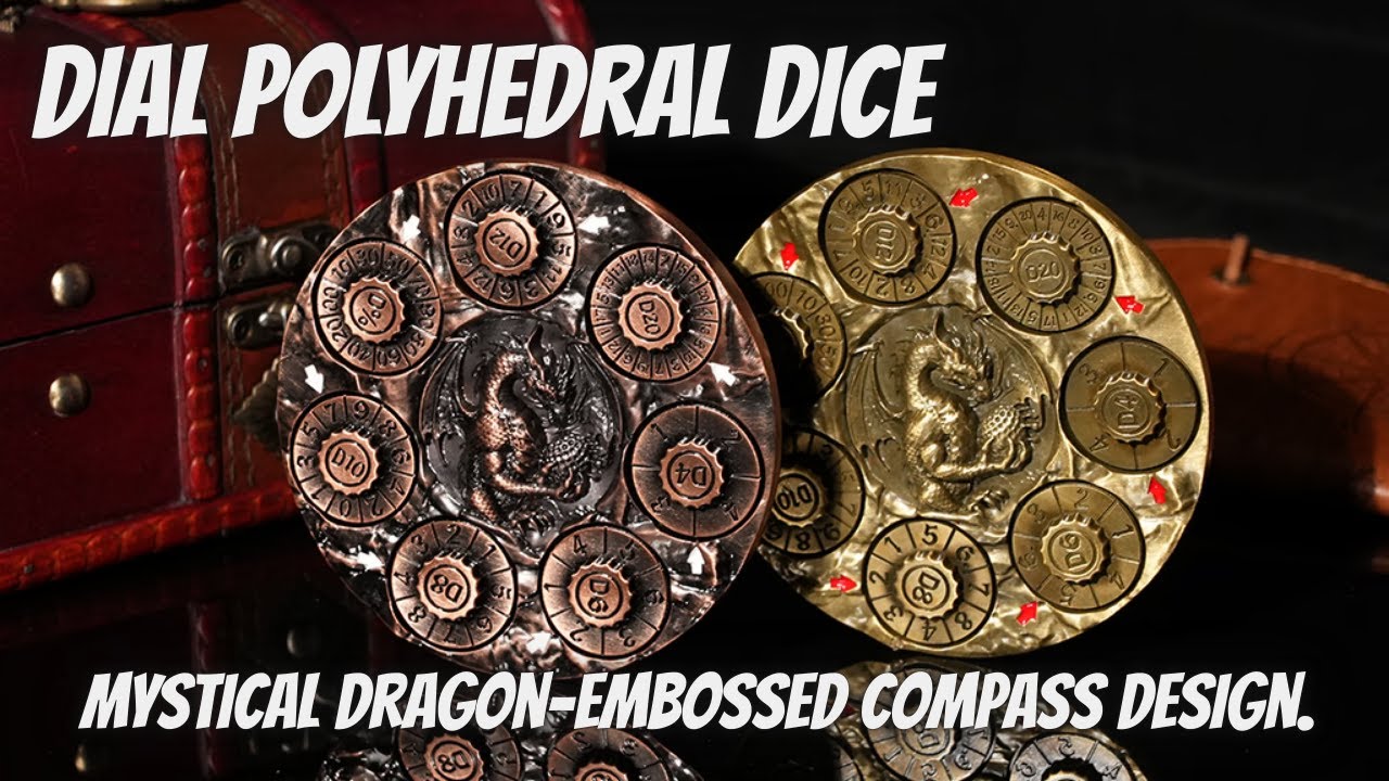 7-in-1 Metal 3D Relief Dragon Spin-Dial Polyhedral Dice - YouTube