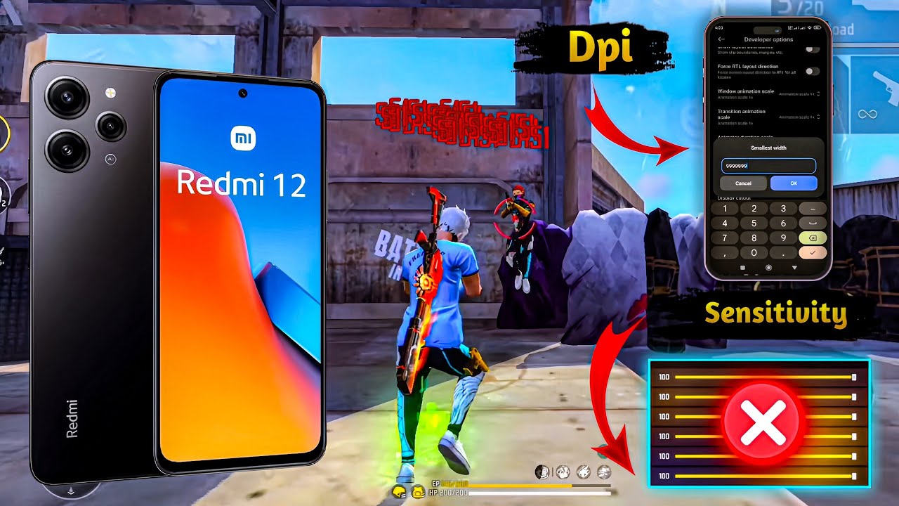 Xiaomi Redmi 12 Free Fire Sensitivity+Dpi+Headshot Settings - YouTube