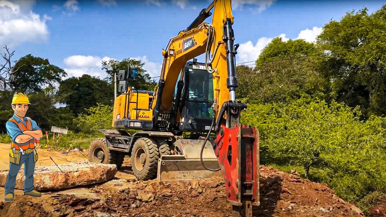 Sany wheel excavator work in culvert demolition | Modern Road ...