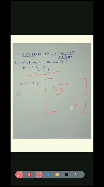 #Easy trick to find adjoint of a matrix #Matrix - YouTube