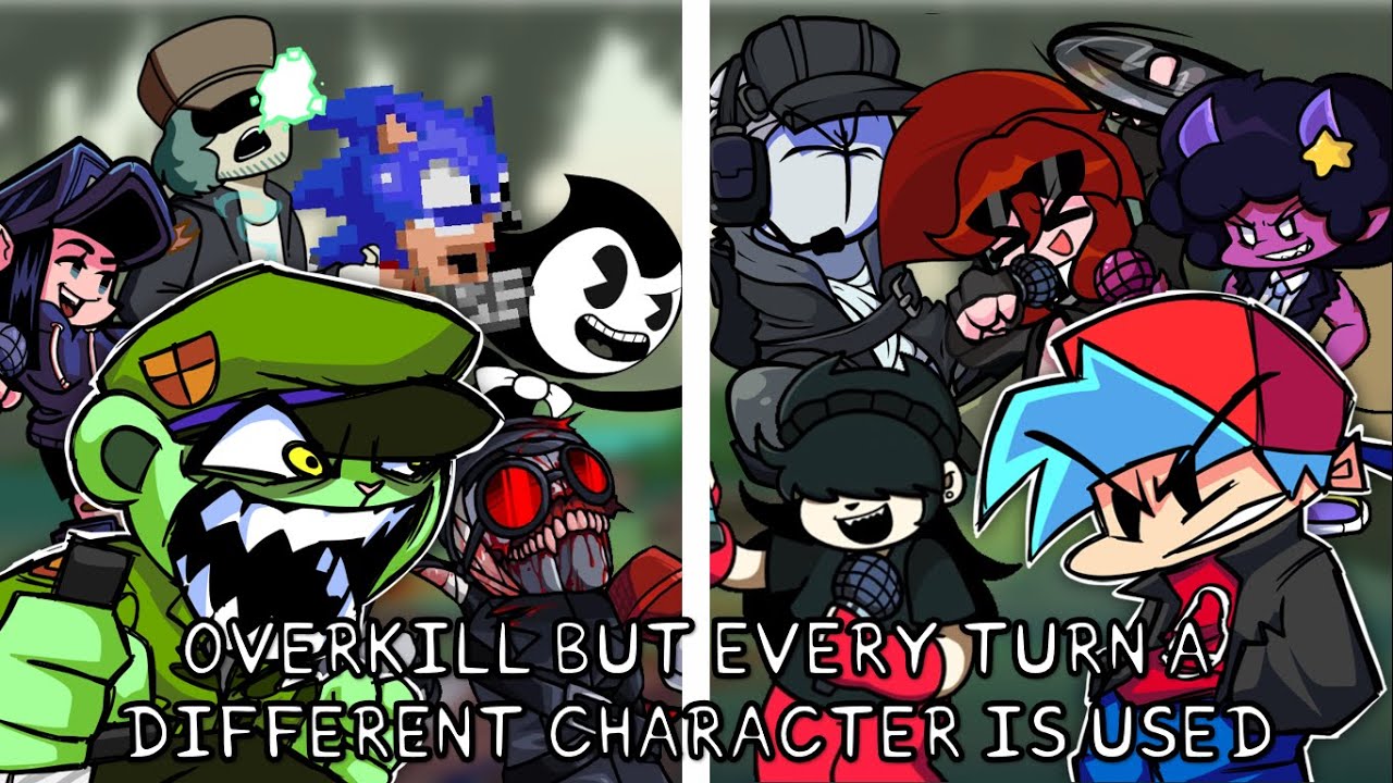 FNF overkill but everyone sings it | vs Flippy: flipped out! - YouTube