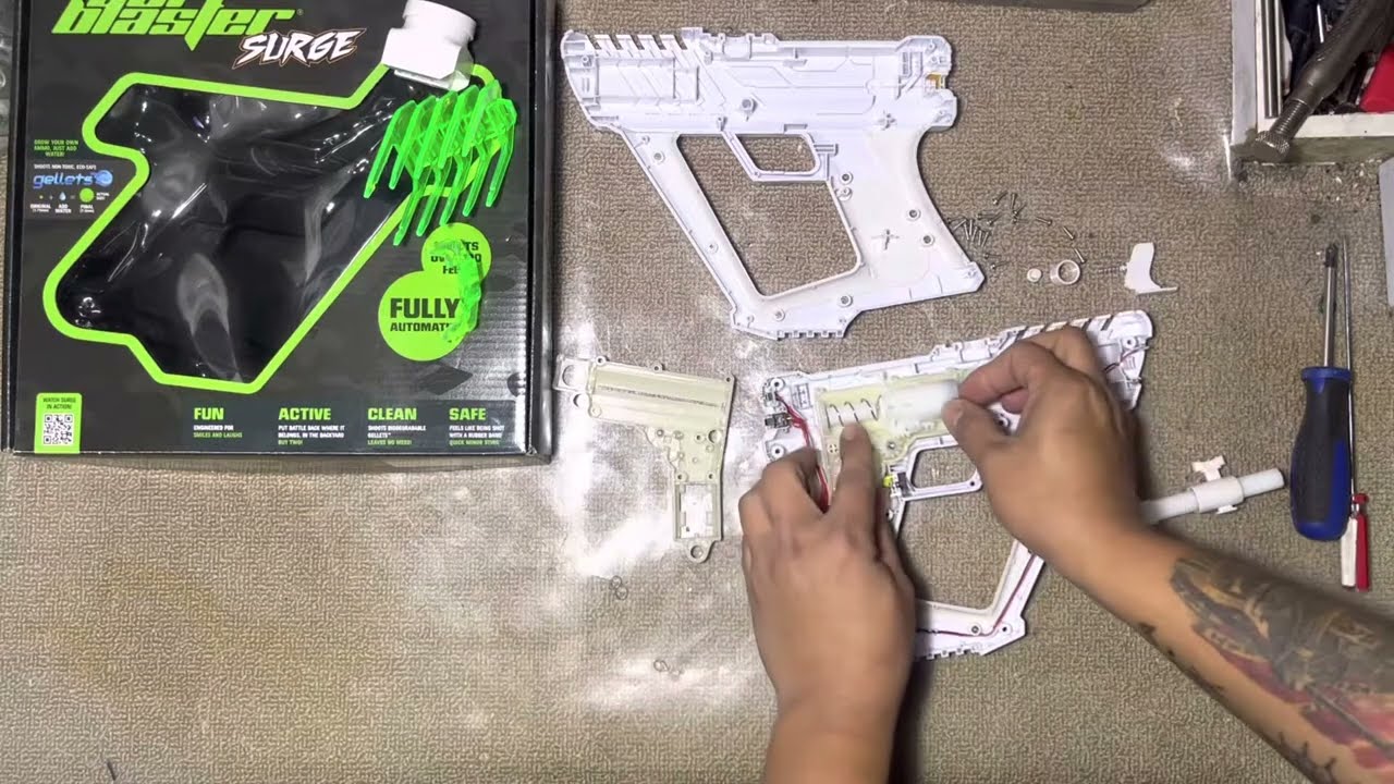 Disassembly Gel Blaster SURGE Be careful for small parts - YouTube