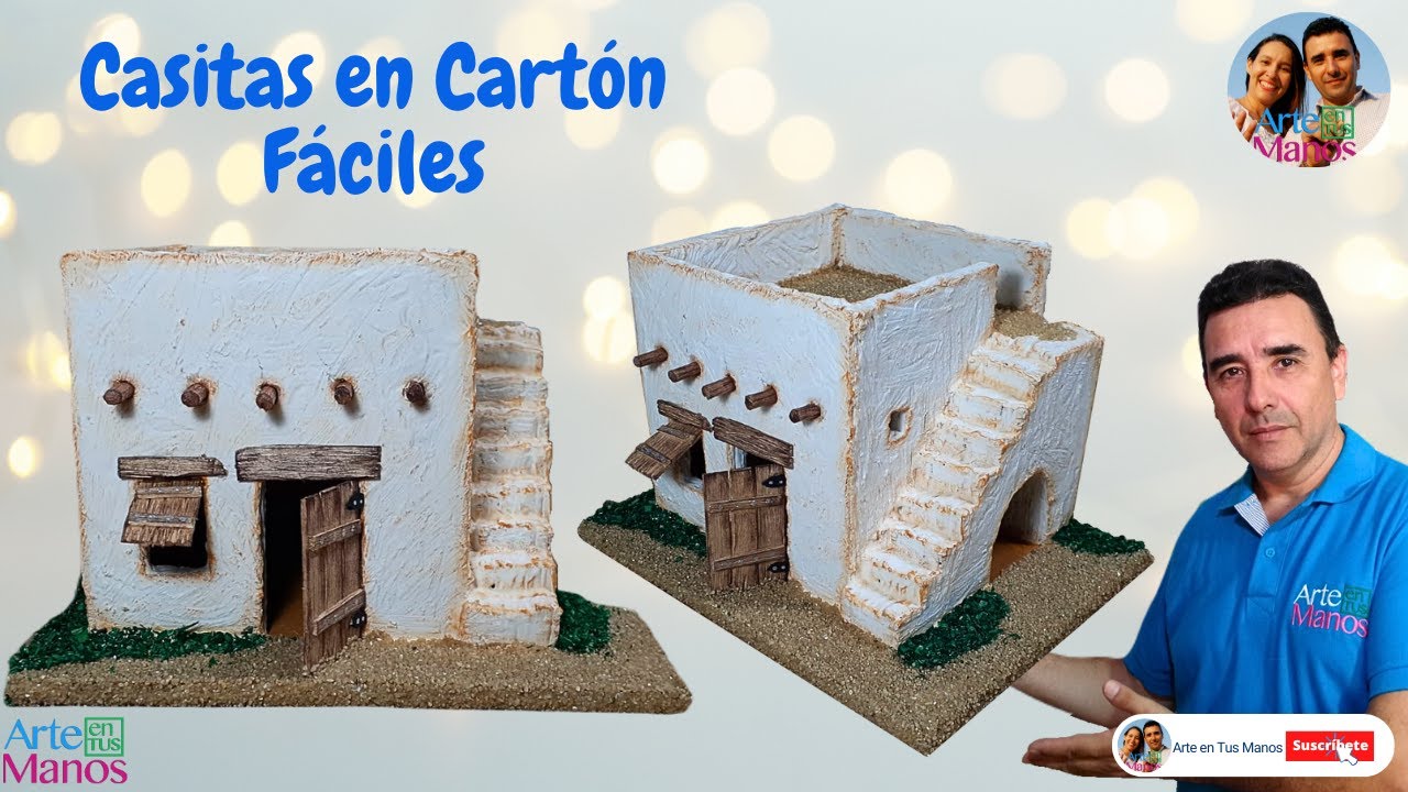🔴Cómo Hacer CASITAS EN CARTÓN Para Pesebres, Belenes, FÁCILES Con Arte ...