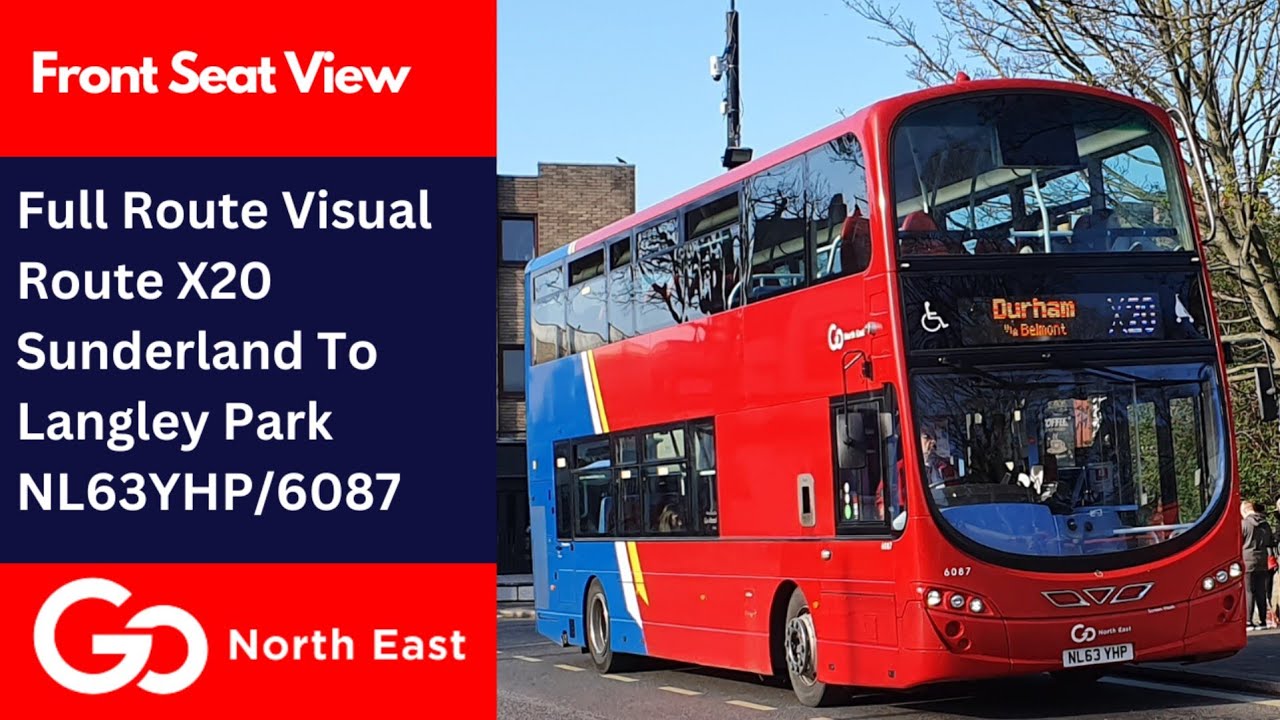 Full Route Visual | Go North East Bus Route X20 - Sunderland to Langley ...