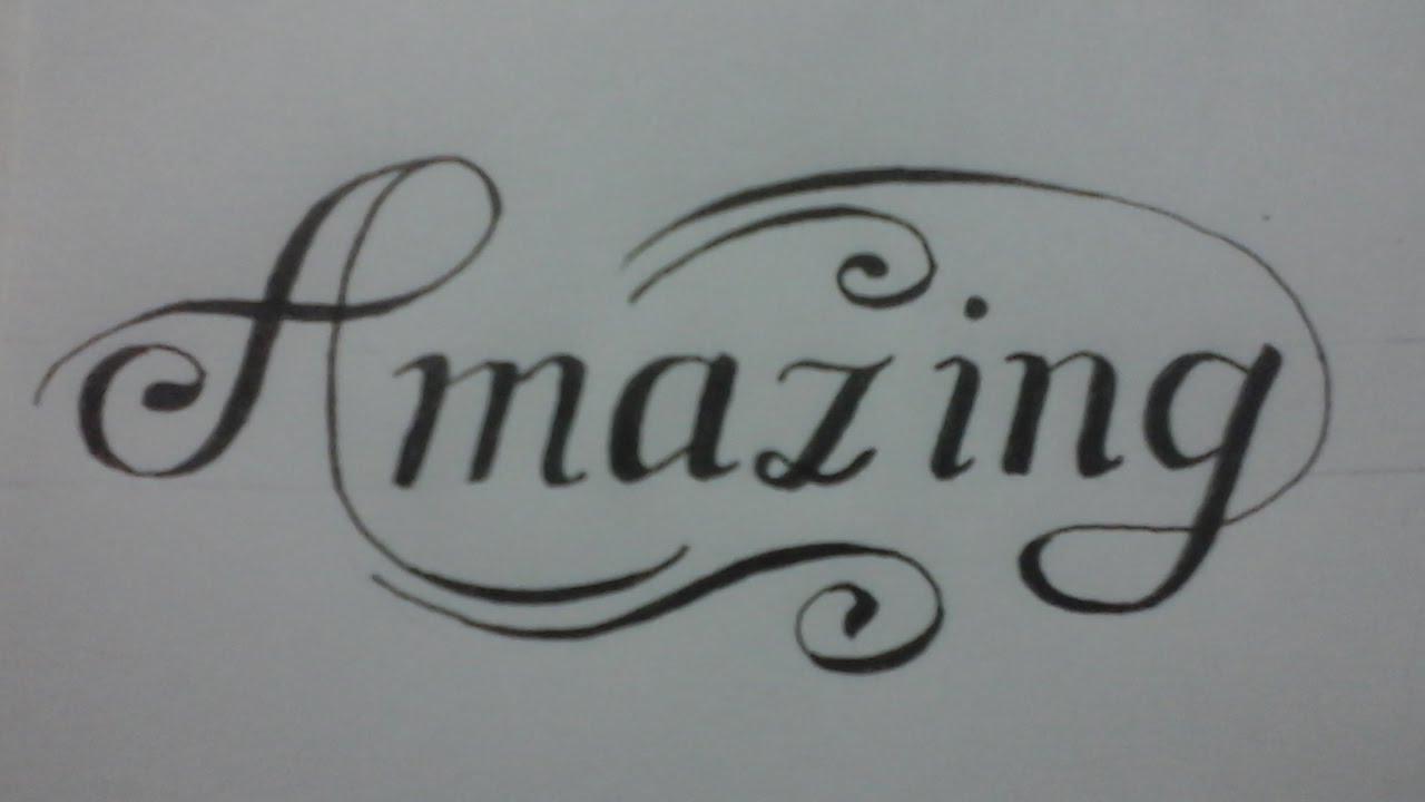 calligraphy for beginners with normal pen : amazing - YouTube