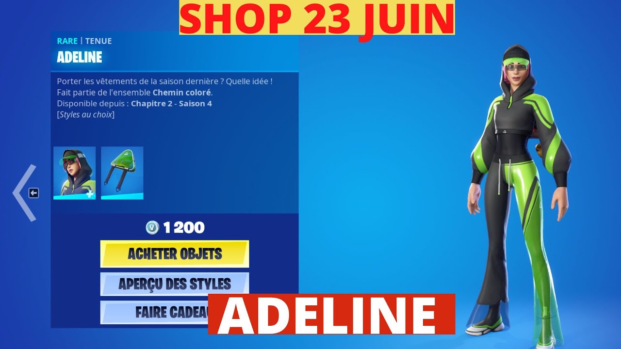 *NEW* ADELINE FORTNITE EMOTE BOUTIQUE 24 JUIN FORTNITE BATTLE ITEM SHOP ...