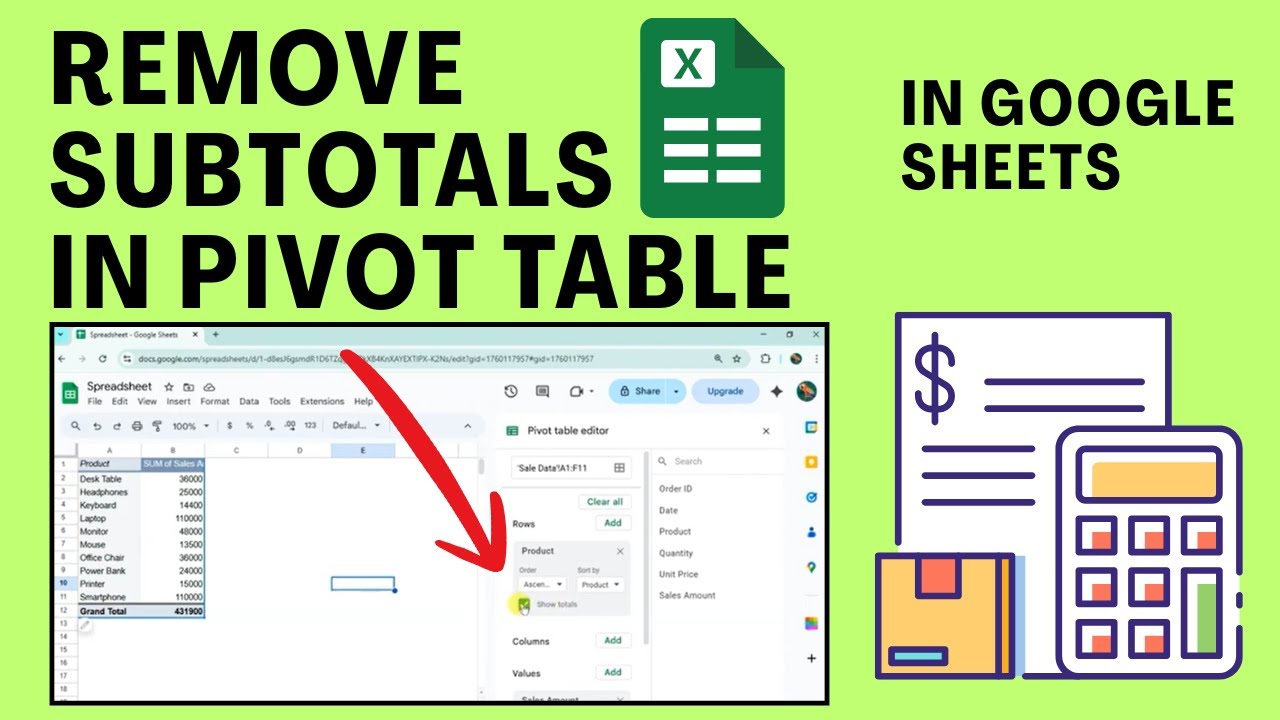 How To Remove Subtotals In Pivot Table In Google Sheets - YouTube