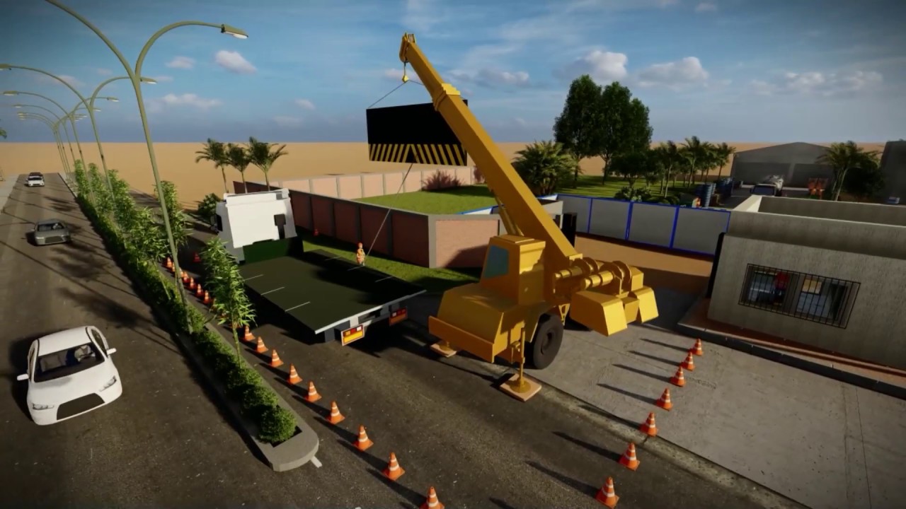Chevron Egypt - Main Gate fixation - Construction Simulation - YouTube